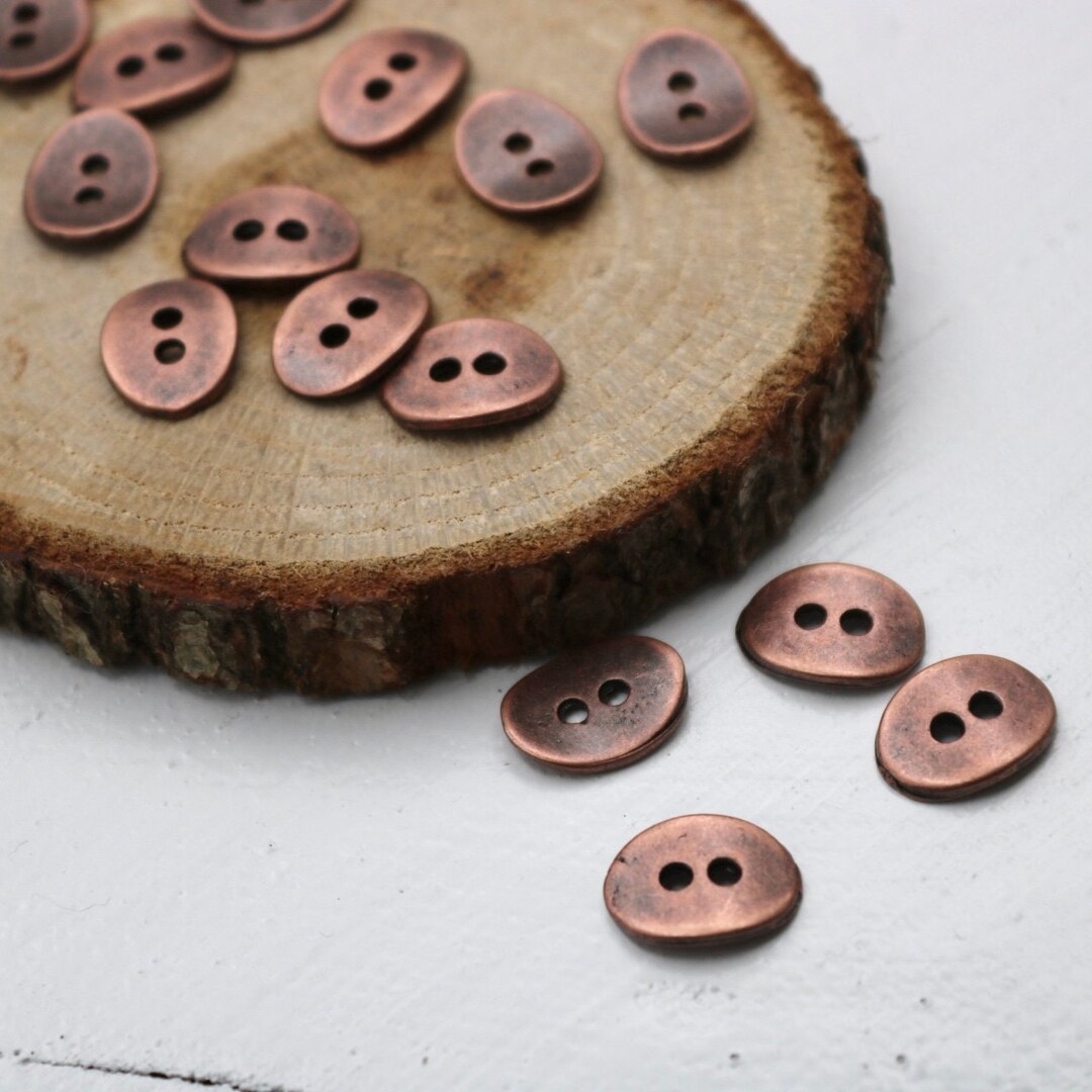 20 Antique Copper Oval Buttons: Zamak Knot Connectors (14x11 Mm) - Etsy