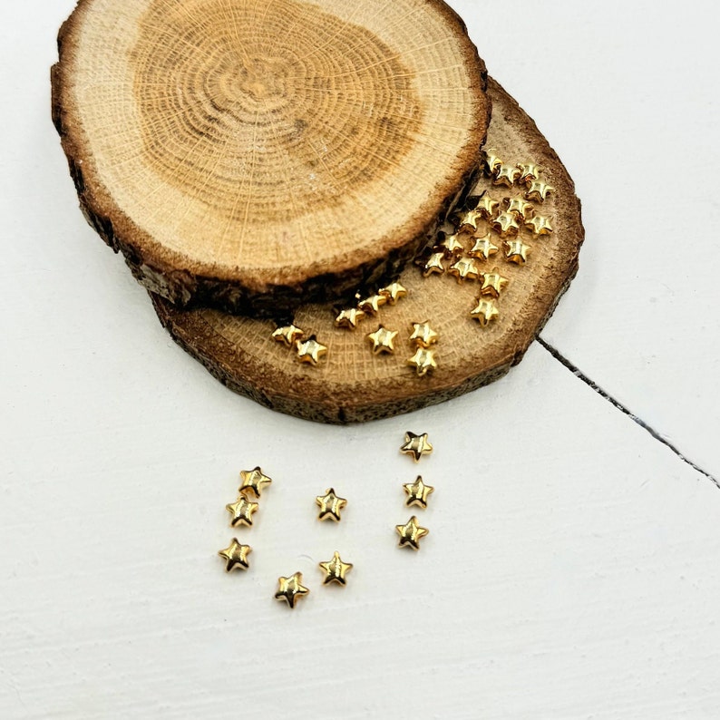 Mini Gold Star Beads: DIY Jewelry Making, 5mm (50 Pcs) - Etsy
