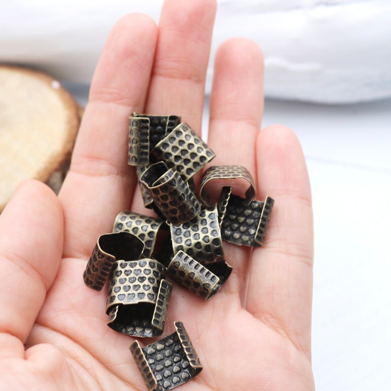 Antique Bronze Crimp Clasp Crimp Beads Leather Crimp Clasps | Etsy