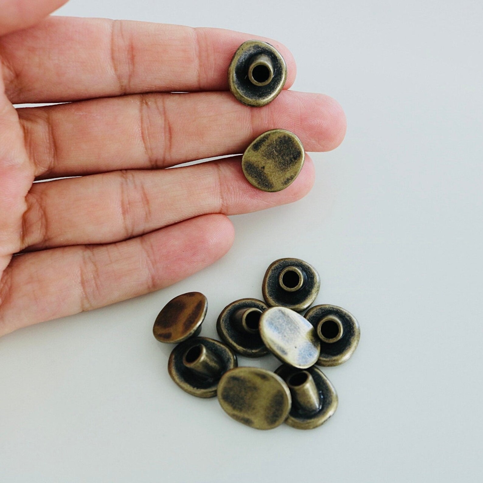 Antique Bronze Button Clasps: Rustic Jewelry Closure (10 Pcs) - Etsy