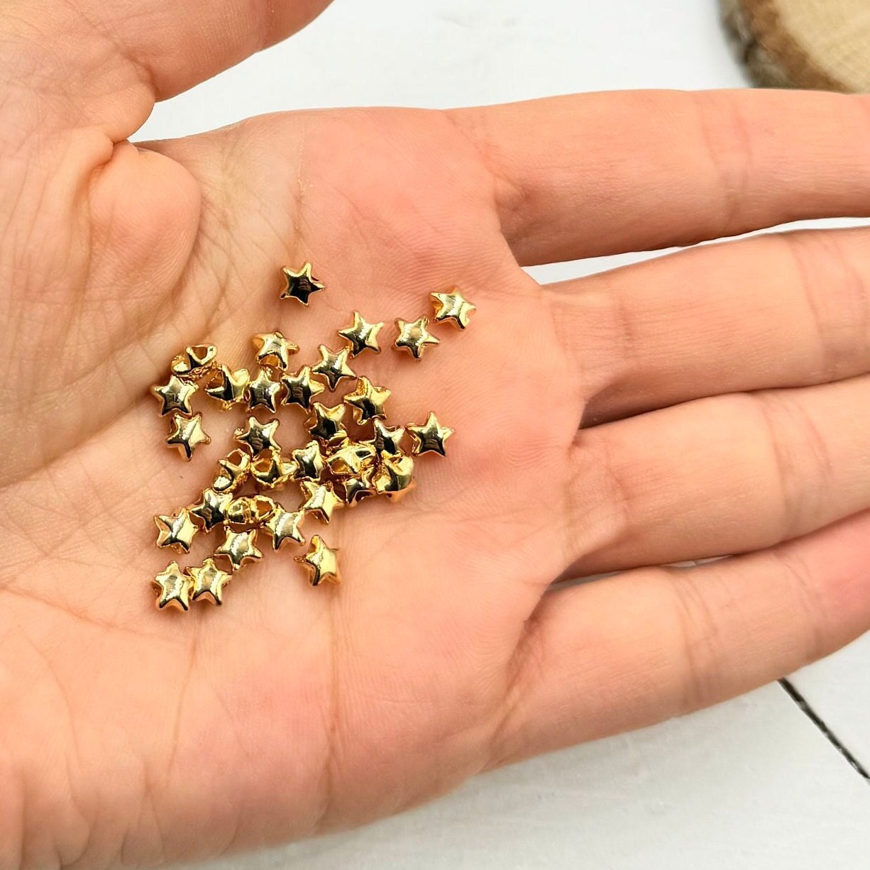 Mini Gold Star Beads: DIY Jewelry Making, 5mm (50 Pcs) - Etsy