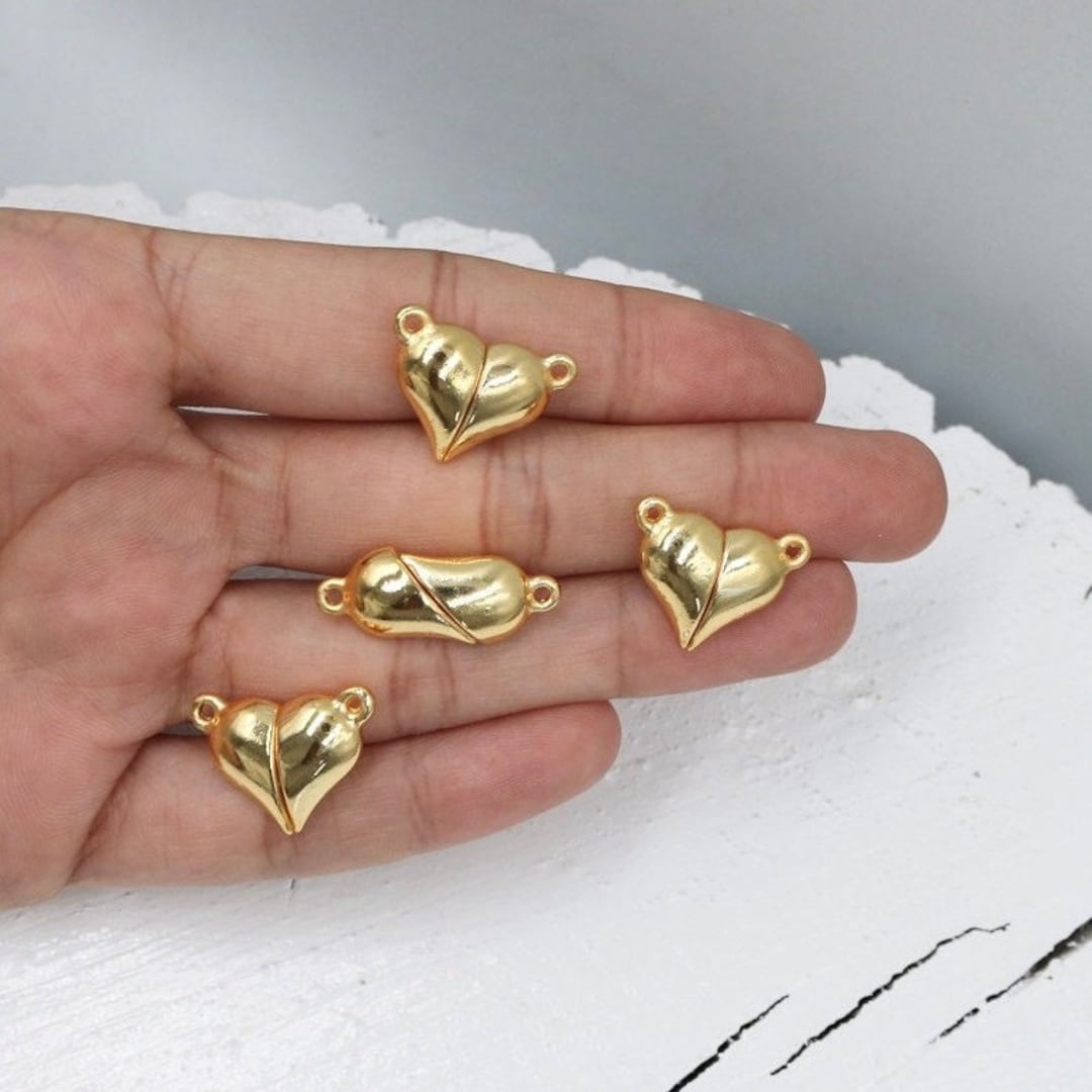 Heart Magnetic Clasp, Magnetic Half Heart, Heart Closure, Couples ...