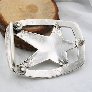Silver Star Belt Buckle: Western Celestial Pewter Buckle (fits 40mm ...