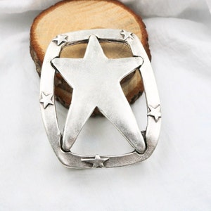 Silver Star Belt Buckle: Western Celestial Pewter Buckle (fits 40mm ...