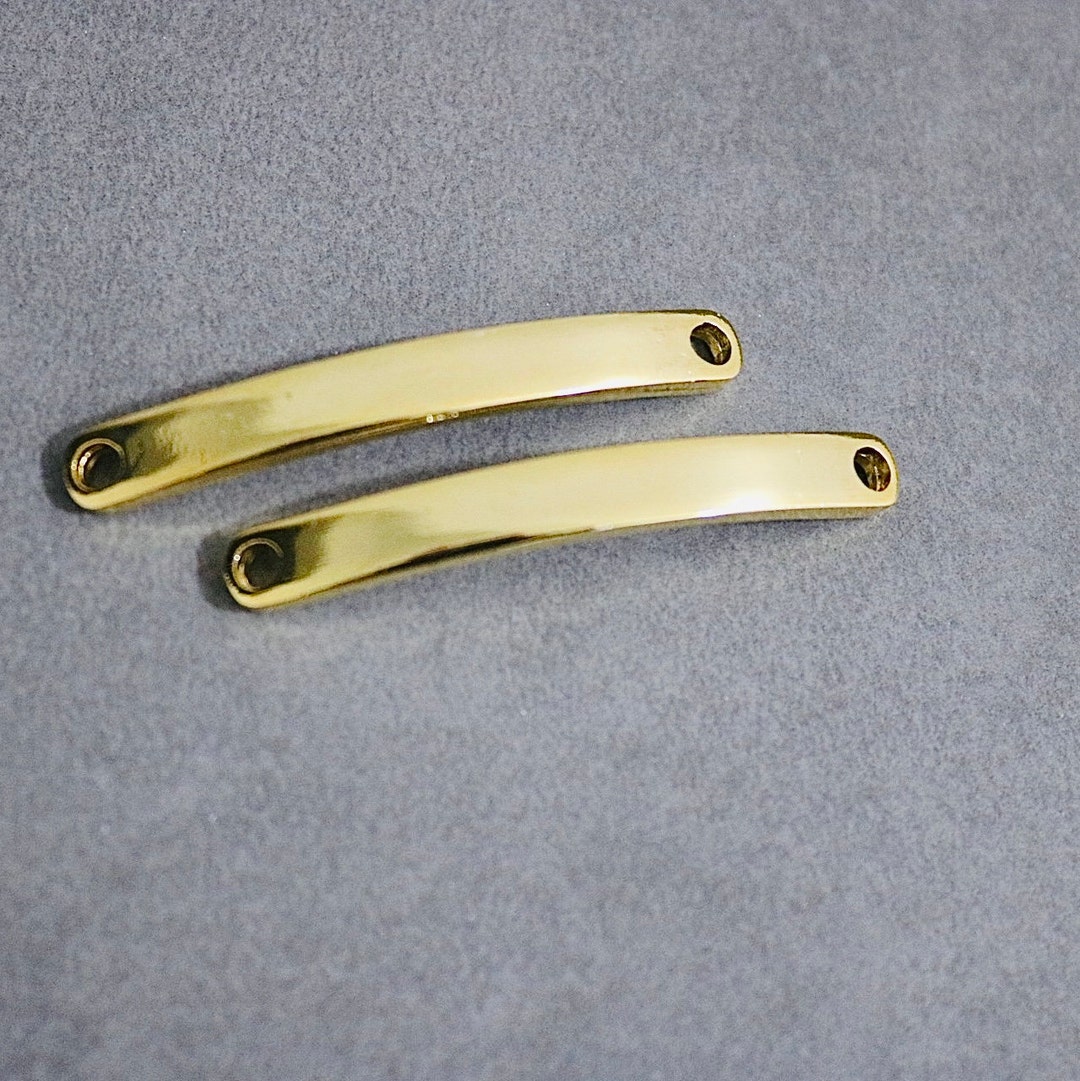 5 Gold Plated Curved Bar Connectors: Jewelry Making Supplies (47mm) - Etsy