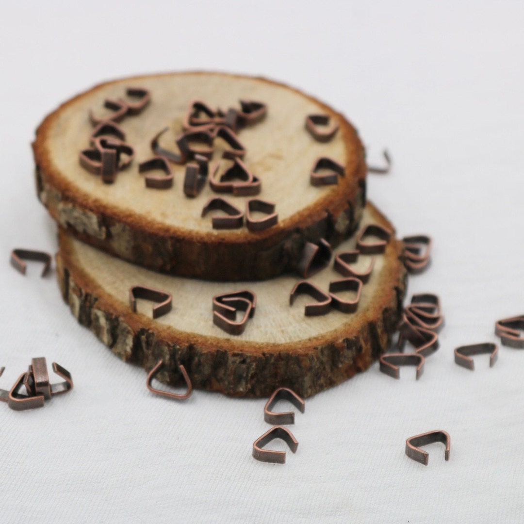 Antique Cooper Crimp Fastener, Rectangle Crimp, Leather Cord Clasp ...