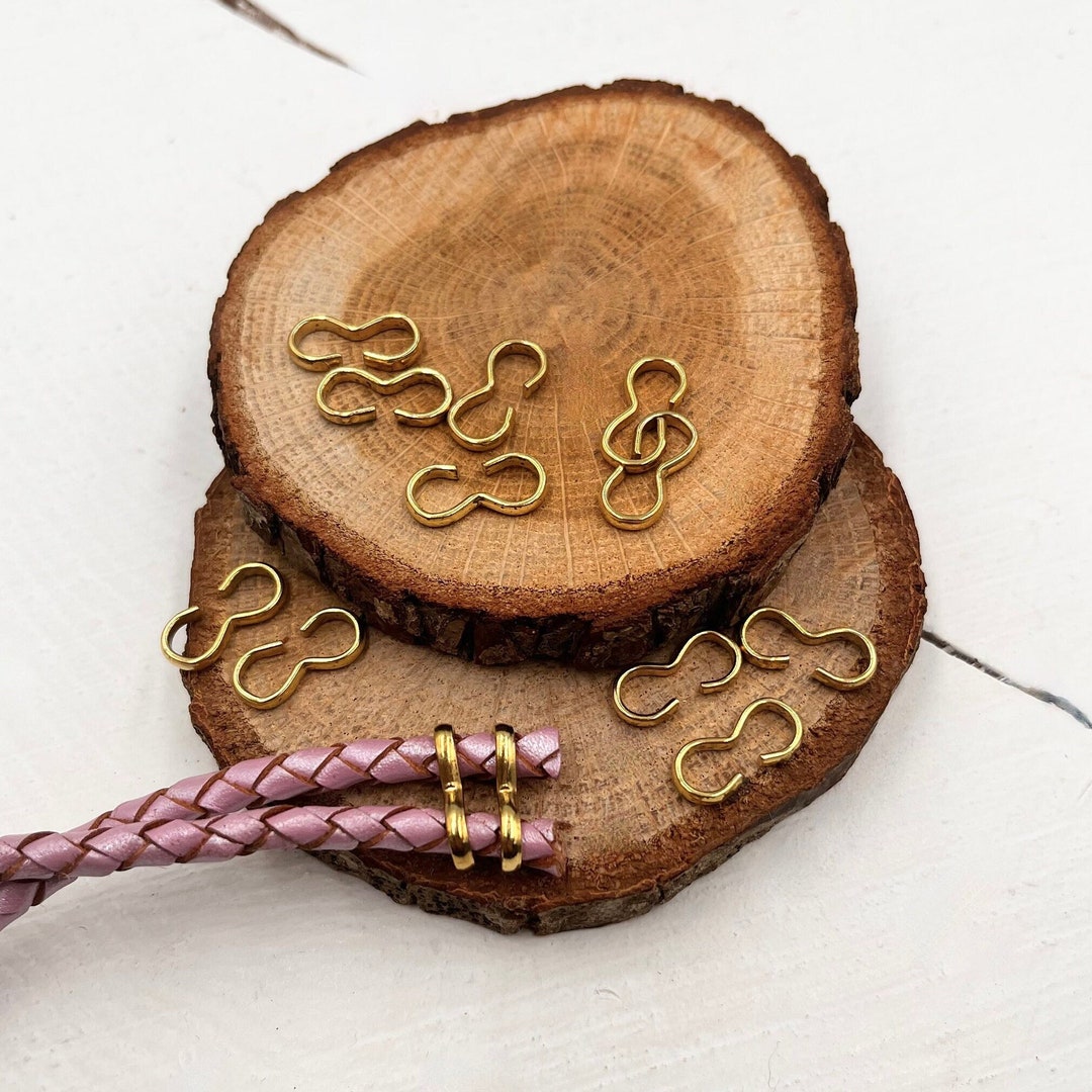 Double Barrel Beads, Fold Over Crimp Bead, Yellow Gold Clasps, Crimp ...