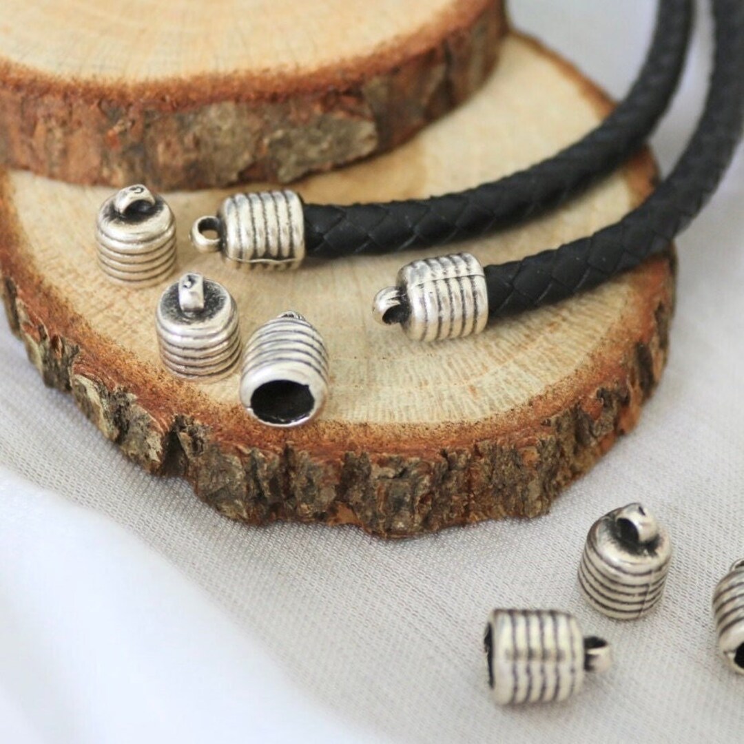 10 Pewter Crimp End Cap, Huge End Caps, for Tassels Earrings, Leather ...