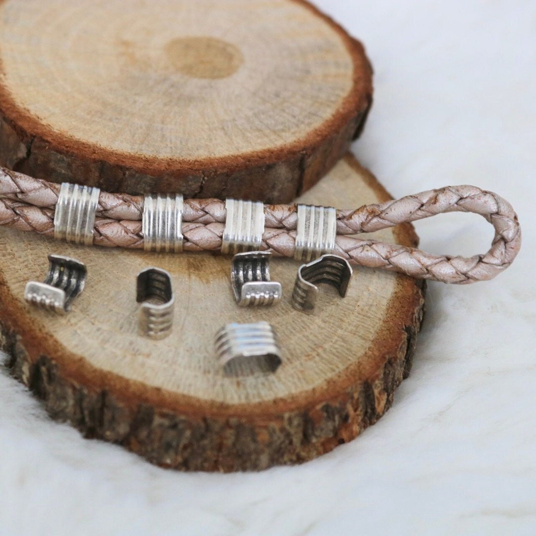 Silver Crimp Fastener, Fold Over Crimp Leather Clasp, Leather ...