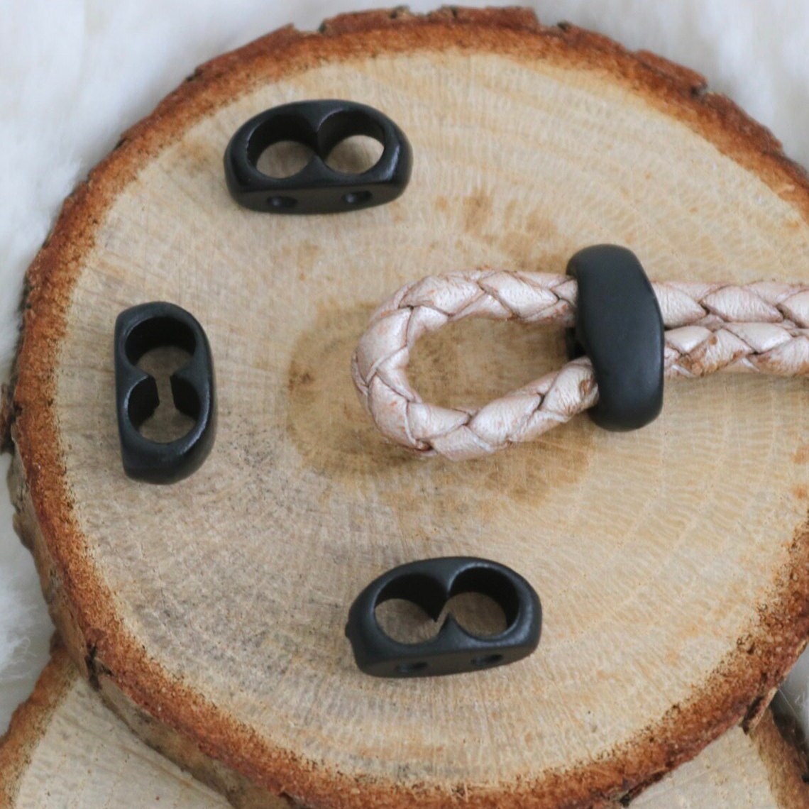 Matte Black Double Barrel Slider Bead Nice Spacer Beads - Etsy