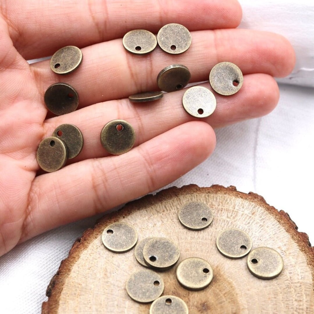 10 Round Disc Blank Pendant, Blank Disc Jewelry Pendant, Disc Charms ...