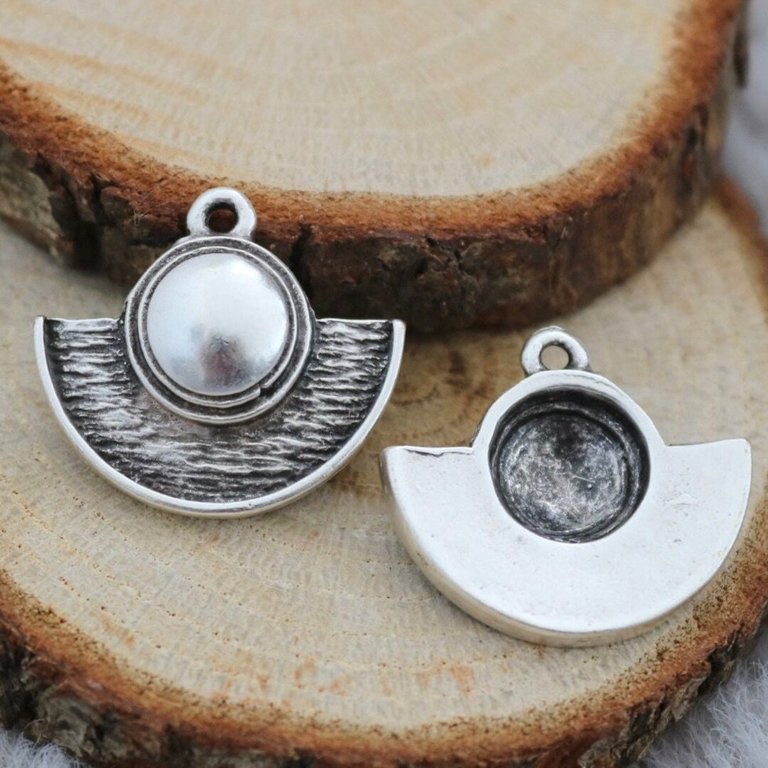 Tribal Half Circle Charms, Half Circle Pendant, Half Moon Pendant ...