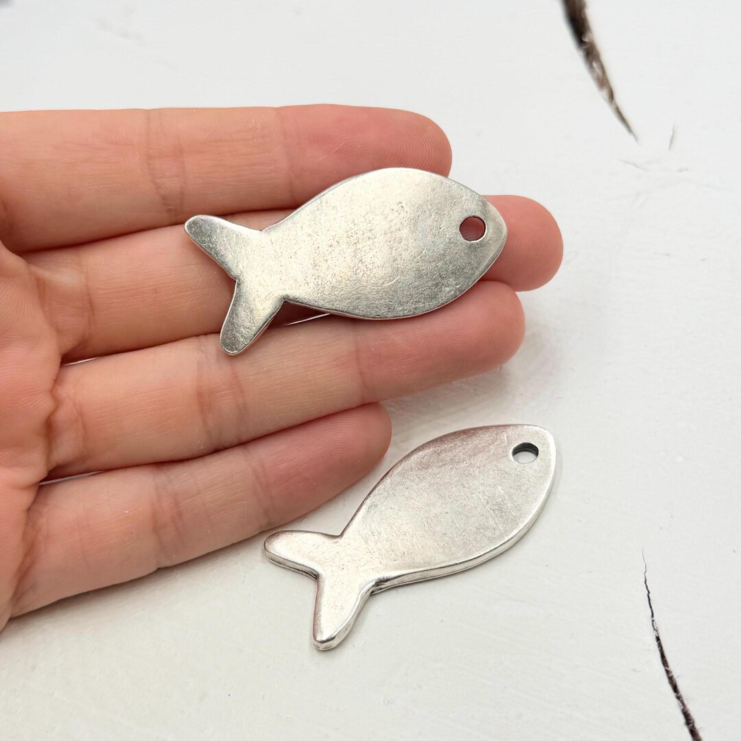 Antique Silver Fish Charm, Fish Charm for Bracelet, Jewelry Fish Charm ...