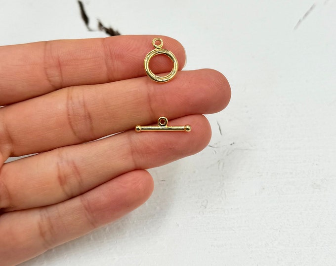 Gold Toggle Clasps, Ring T Bar, T Bar Fasteners, Gold Bracelet Closure ...