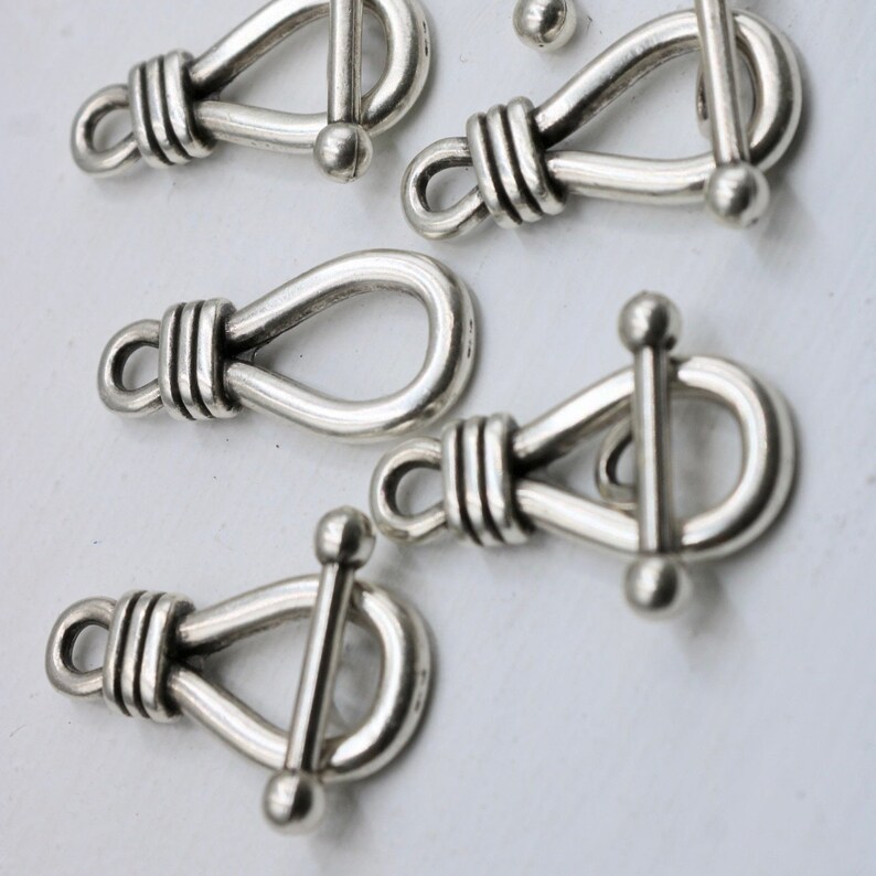 Antique Silver Oval Toggle Clasp Set: Bracelet Necklace Connector (5 ...