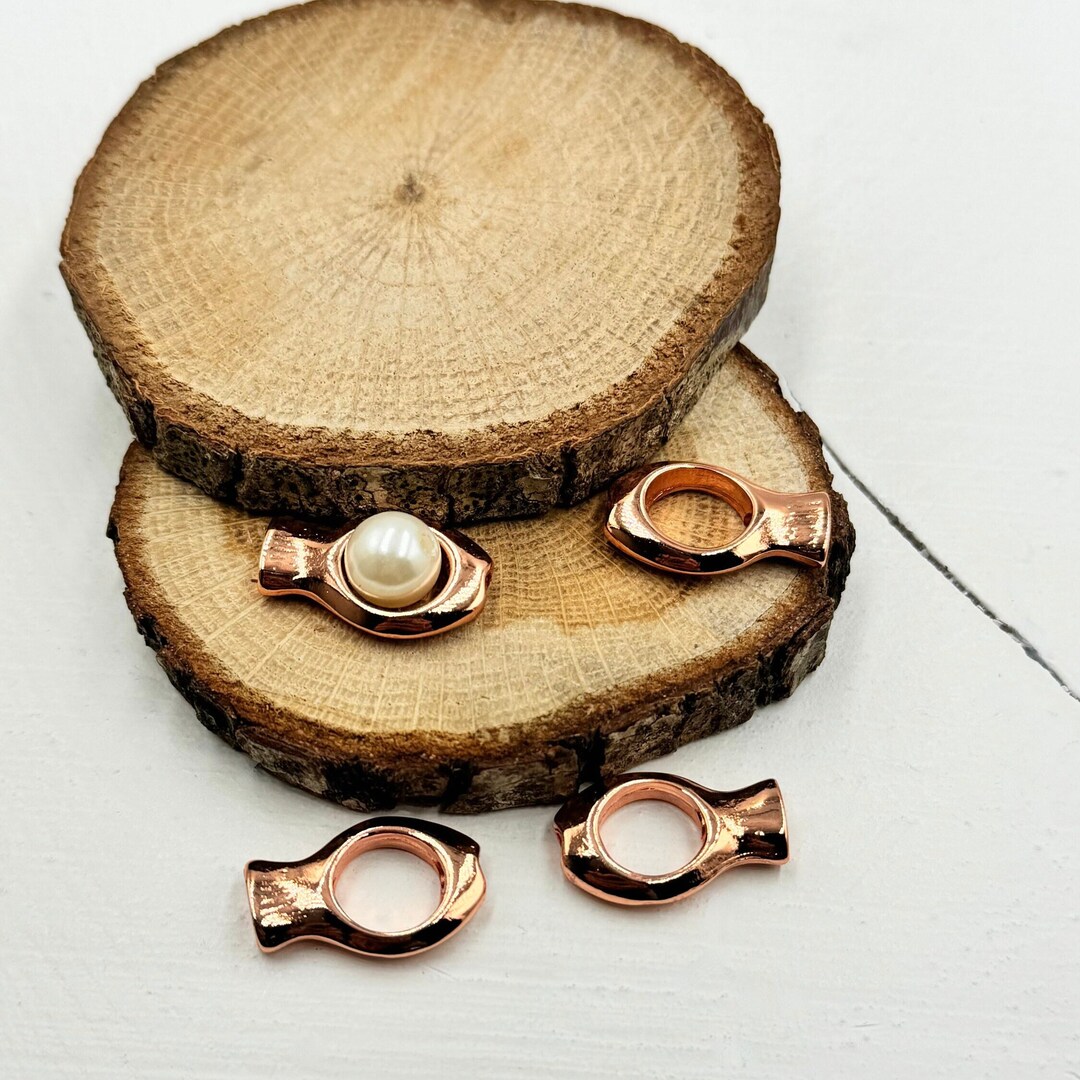 Rose Gold Fish Slider Beads: Sea Life Jewelry Making Supplies (10 Pcs ...