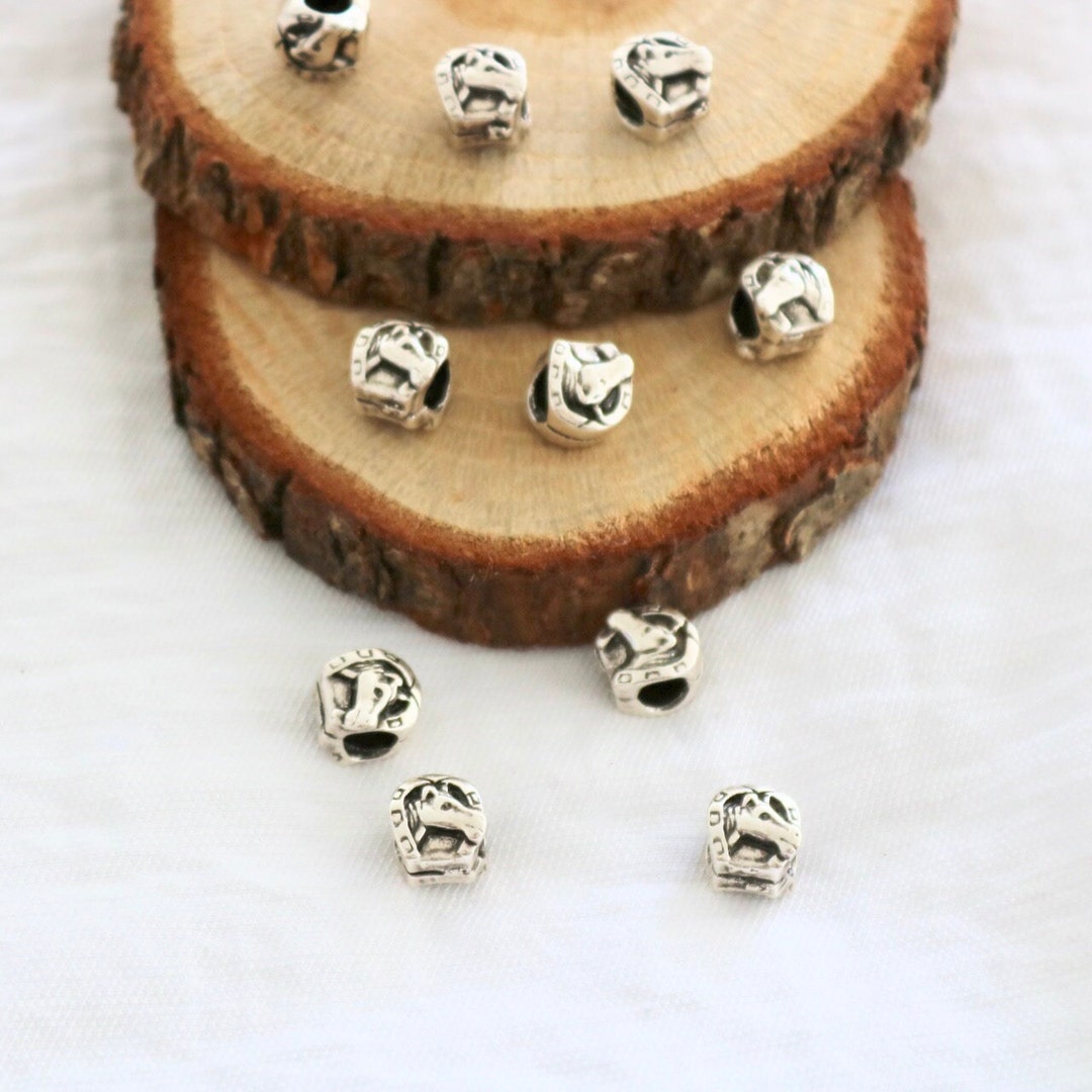 Horse Head Slider Beads, Horse Spacer Beads, Horseshoe Charms, Animal ...