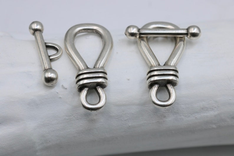 Antique Silver Oval Toggle Clasp Set: Bracelet Necklace Connector (5 ...