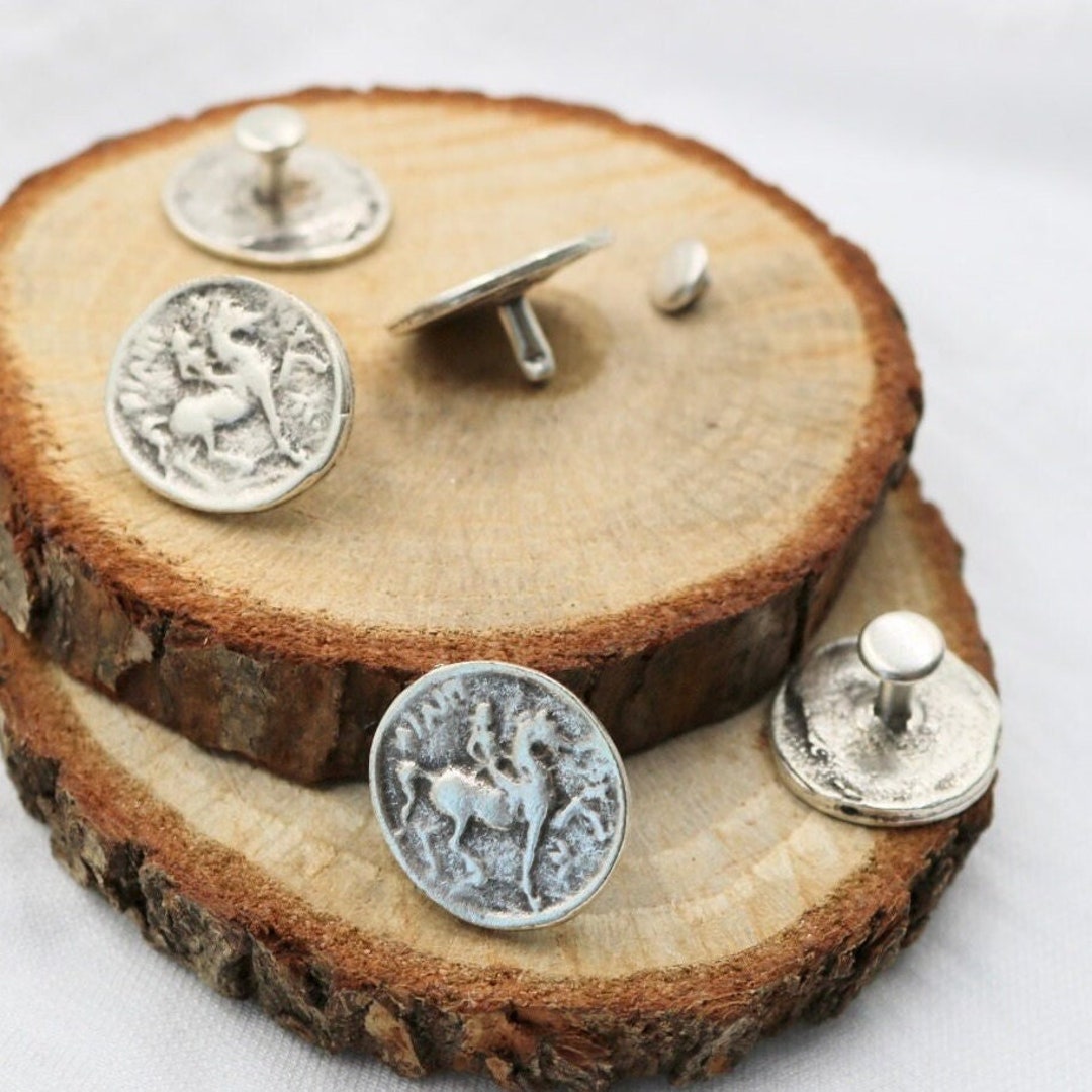 Western Horse Rivet Conchos: Antique Silver Leathercraft Accessory ...