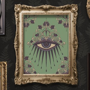 Evil Eye Gallery Wall Art Print | Celestial Pastel Goth Decor - Etsy