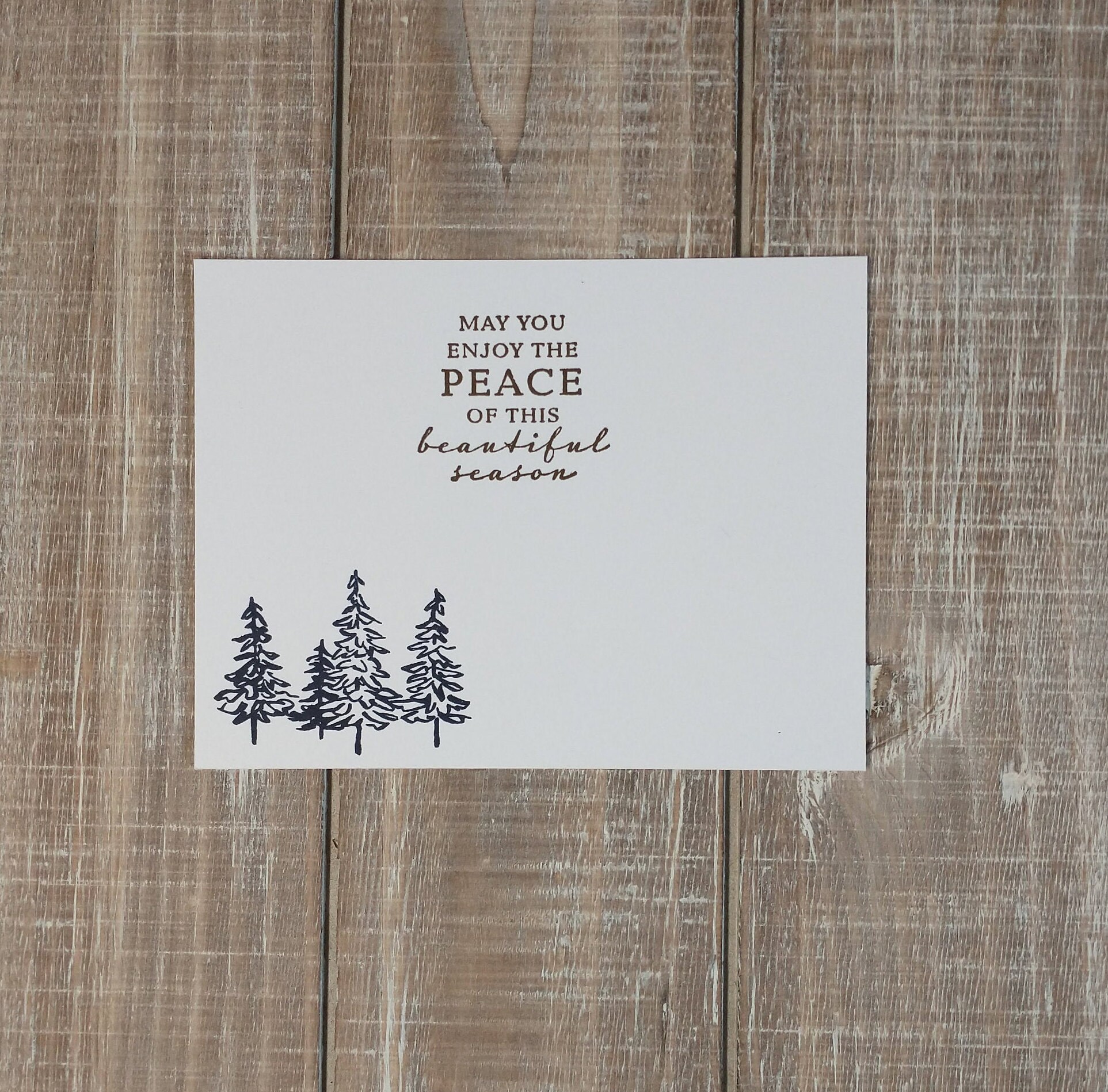 Snowy Cabin Christmas Card - Etsy