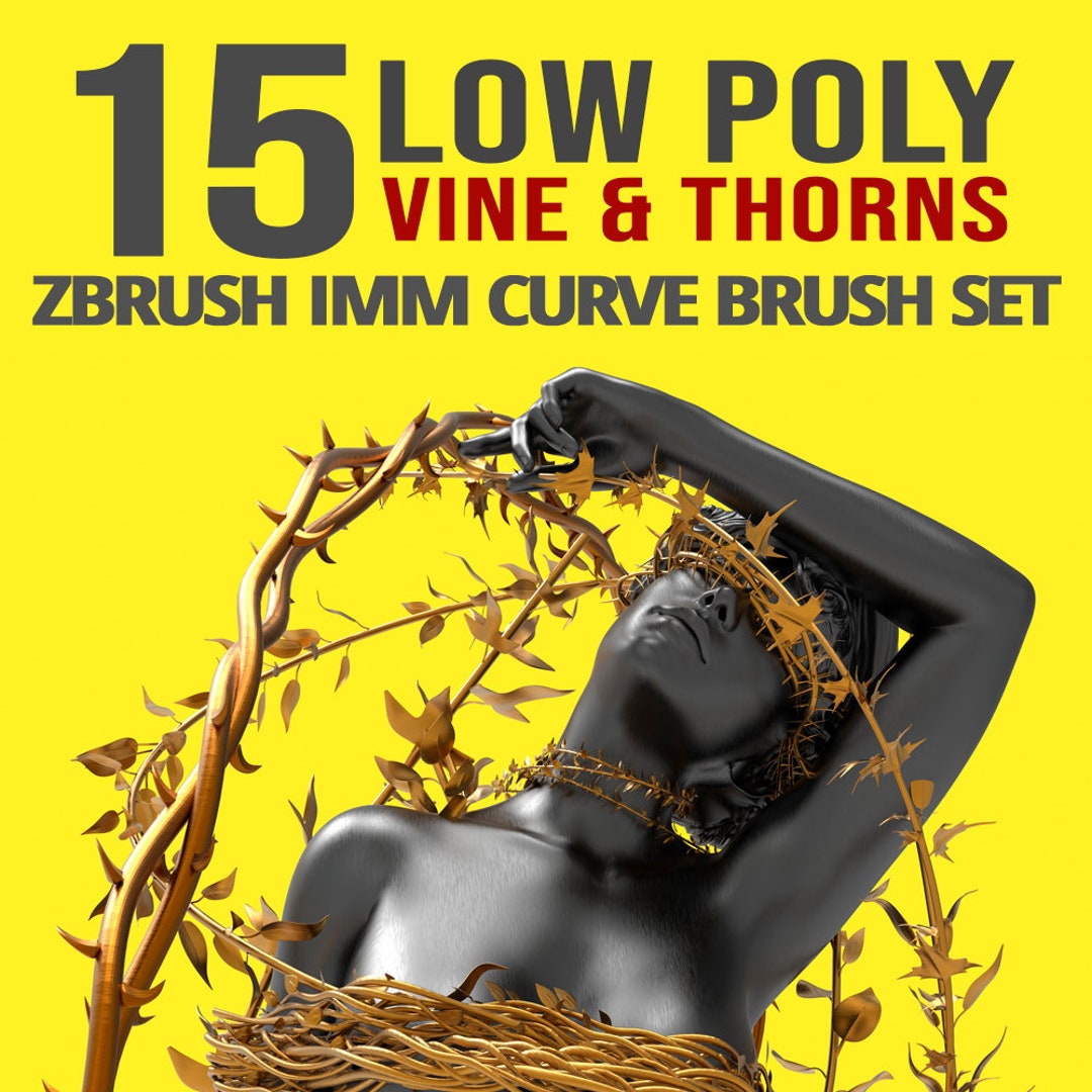 15 Low Poly Vine and Thorns Floral IMM Curve Brush Set for Zbrush. - Etsy