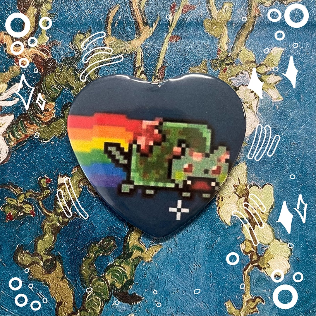 Zombie Nyan Cat Heart Shaped Button - Etsy