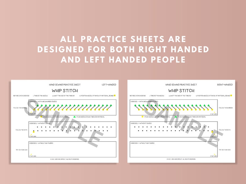 Hand Sewing Practice Worksheets - Beginner Sewing Book Printable ...