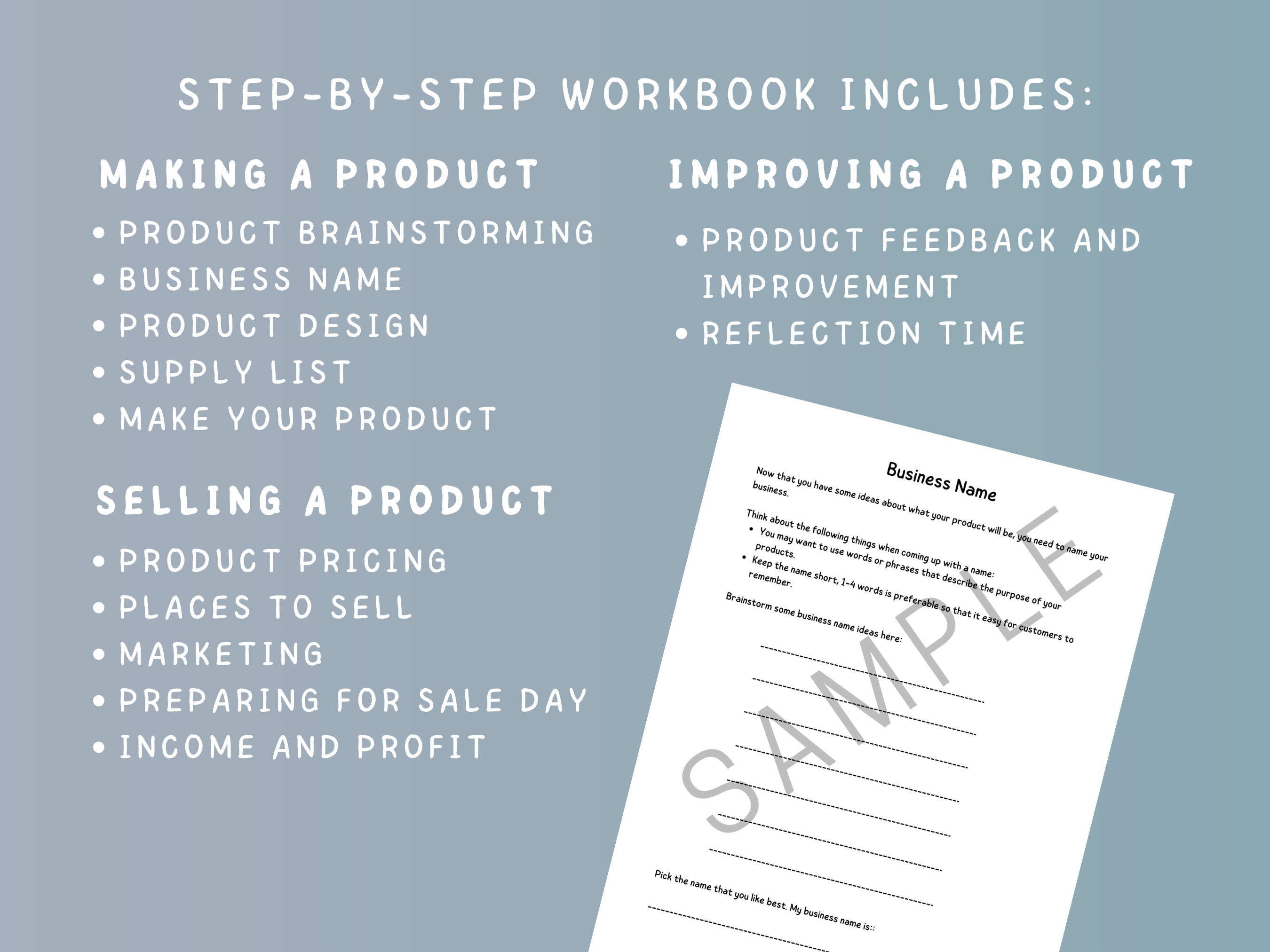 Young Entrepreneur Workbook - Kids and Teens Business Lesson ...