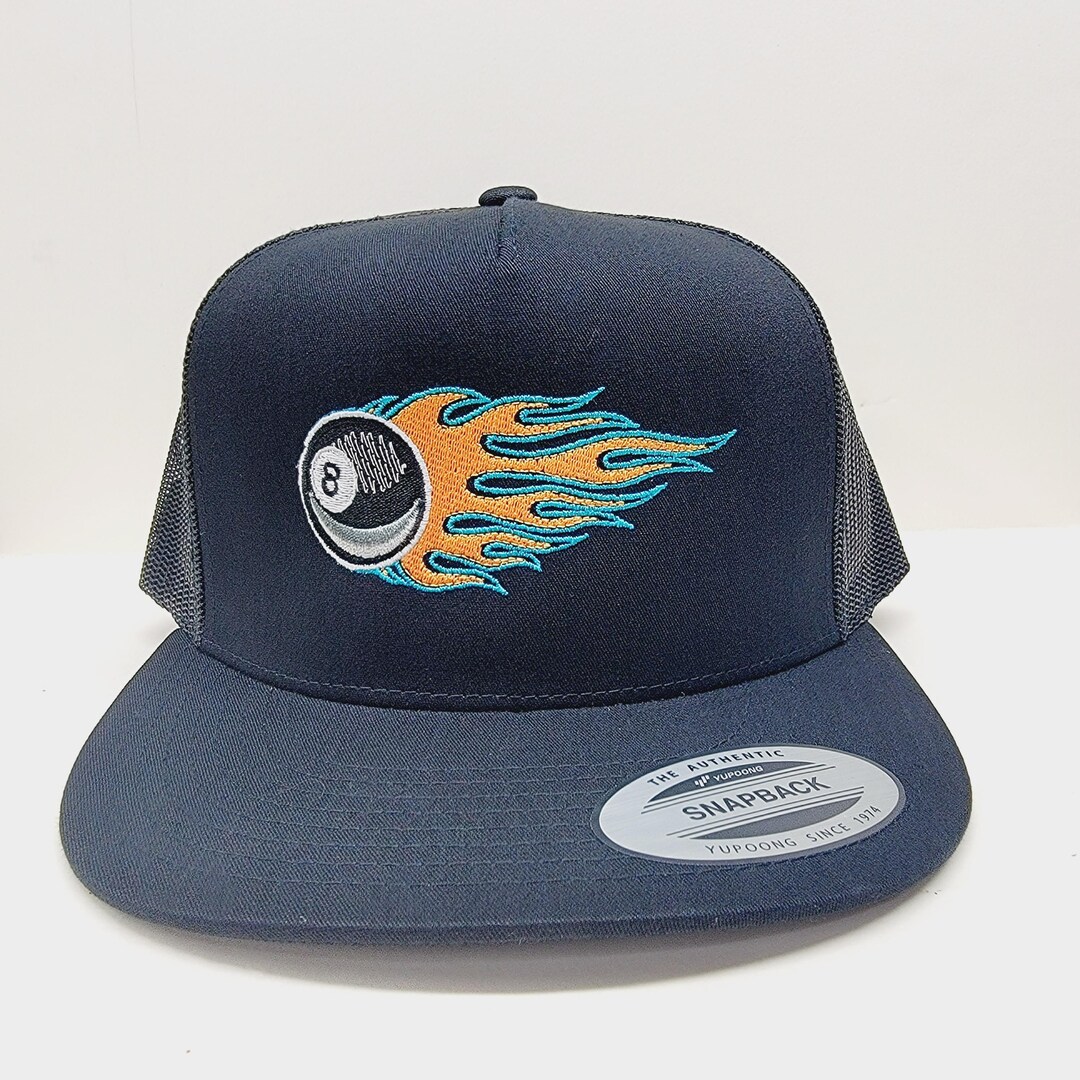 8 Ball Billiards Adjustable Mesh Direct Embroidered Snapback Cap Hat - Etsy