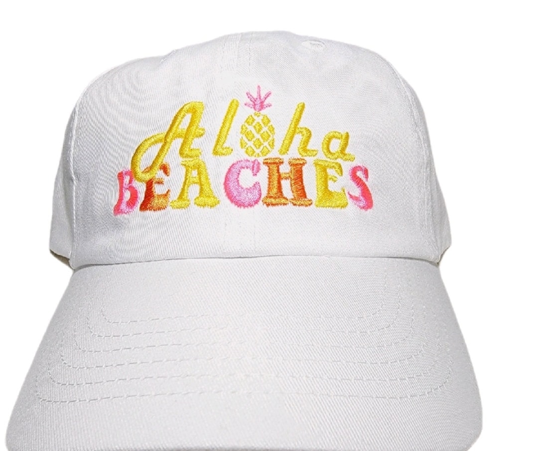 Aloha Beaches Direct Embroidered Adjustable Unstructured Hat Cap - Etsy