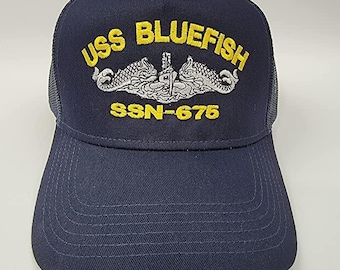 USS Snook SSN-592 Ball Cap Embroidered Submarine Silver Dolphins US ...