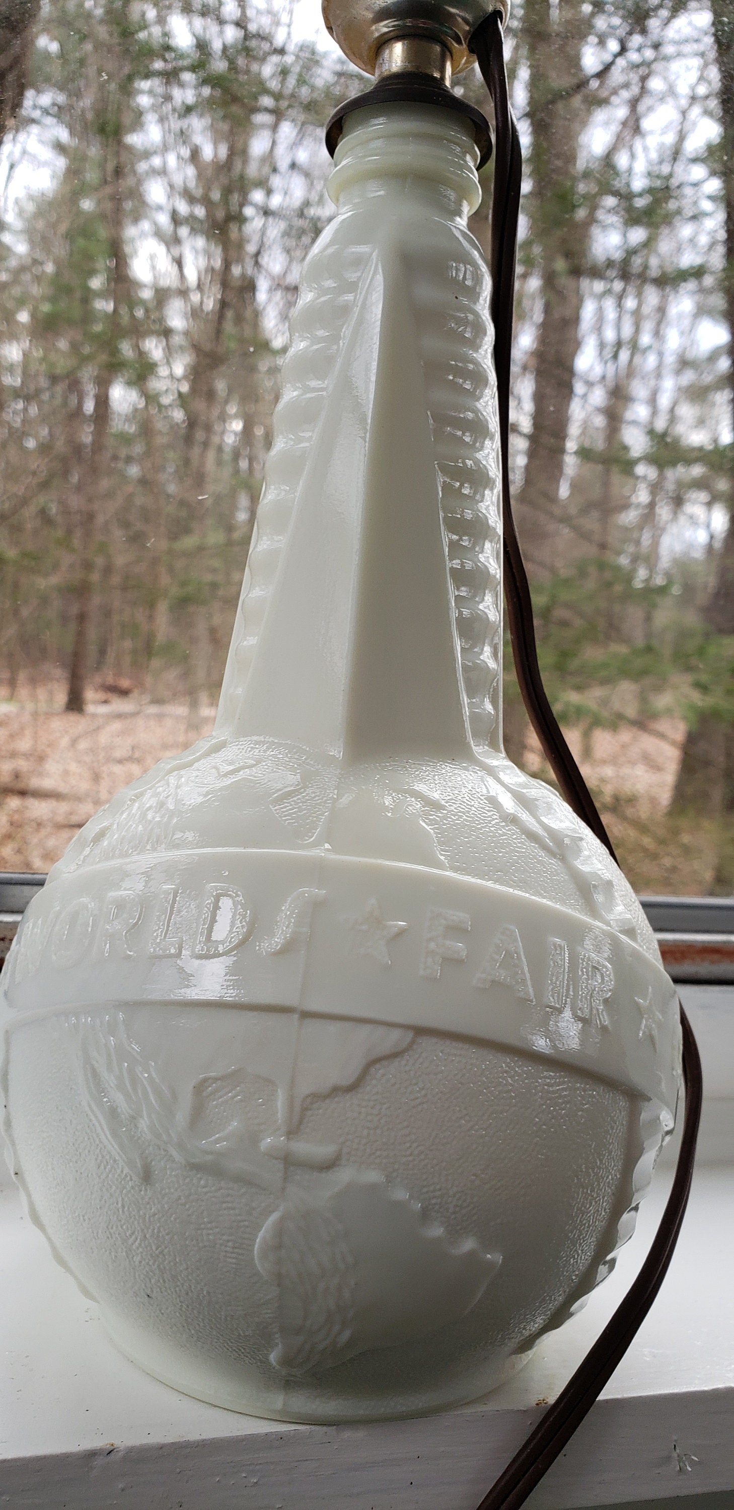 World's Fair 1939 White Milk Glass Lamp - Etsy