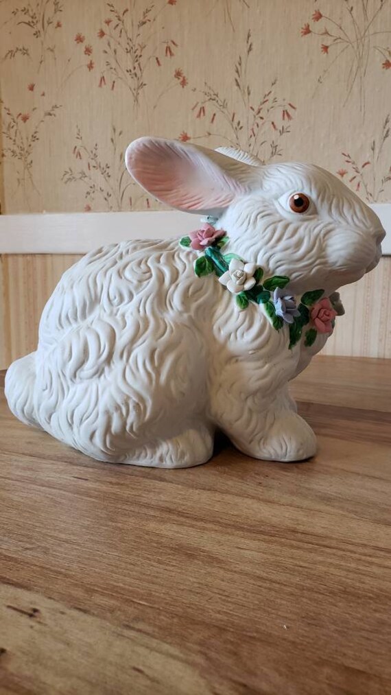 Bunny Rabbit Statue Dressed up for Easter and Spring | Etsy