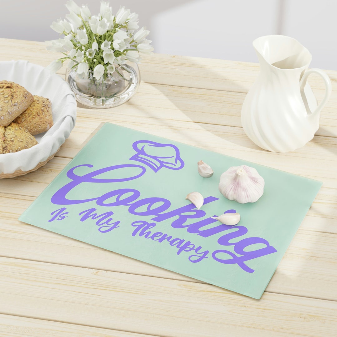 Cooking is My Therapy Cutting Board, Housewarming Gift, Chopping Board ...