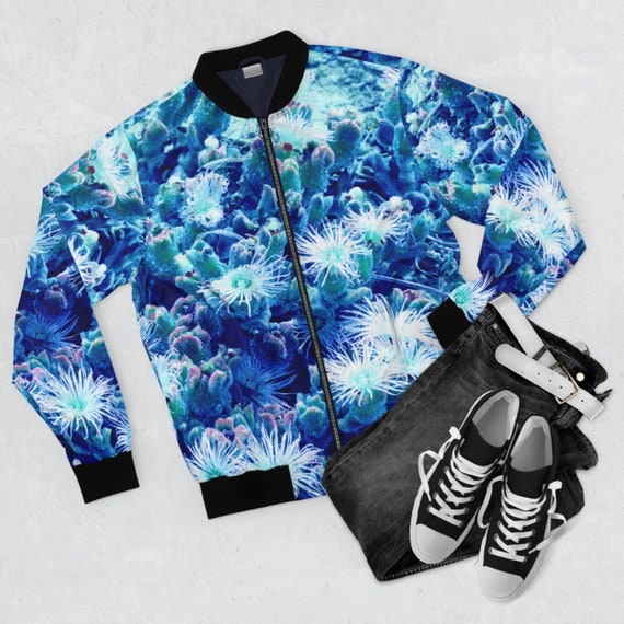 White Flowers Men's AOP Fall Bomber Jacket - Etsy