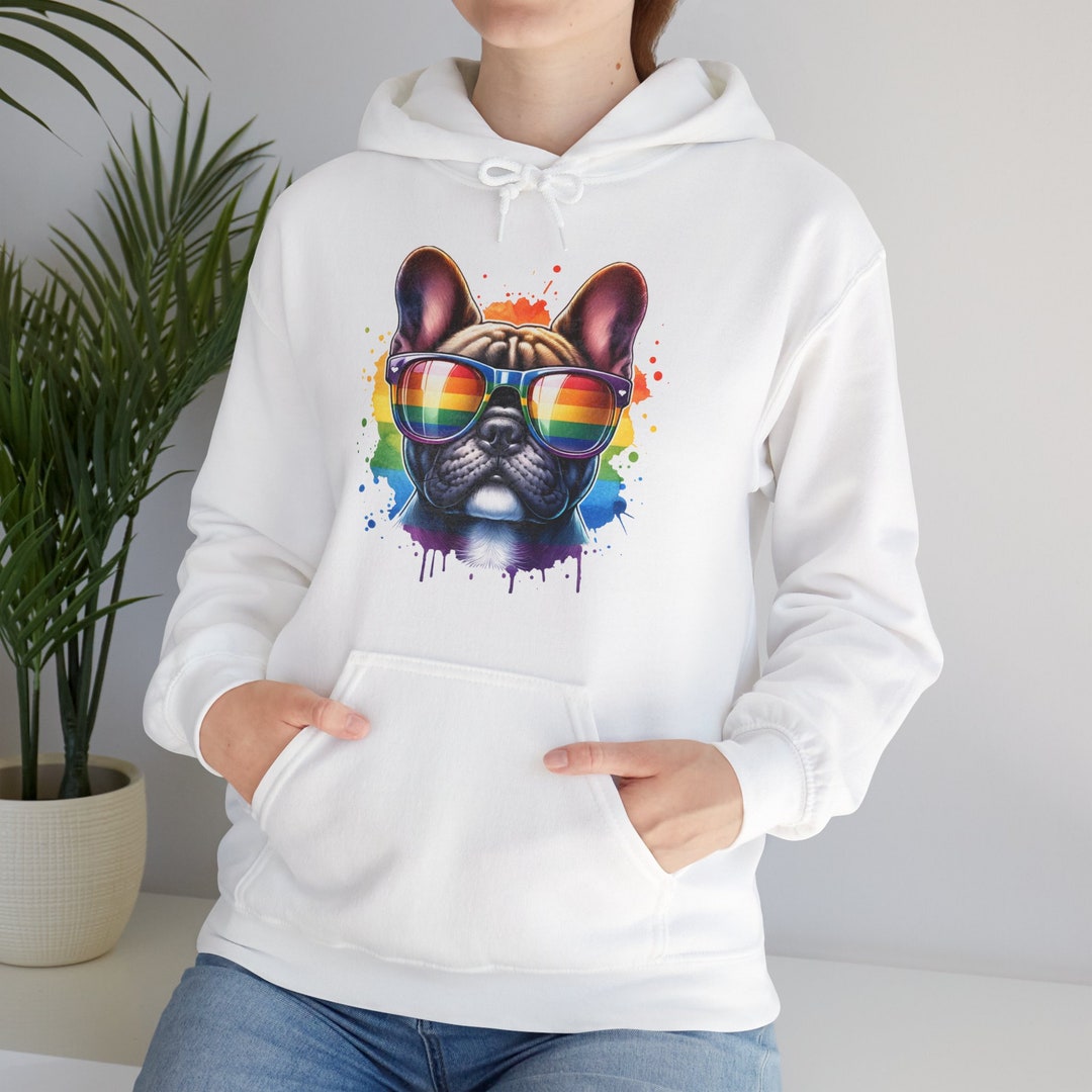 Lgbtqia French Bulldog Hooded Sweatshirt, LGBTQ French Bulldog Hoodie ...