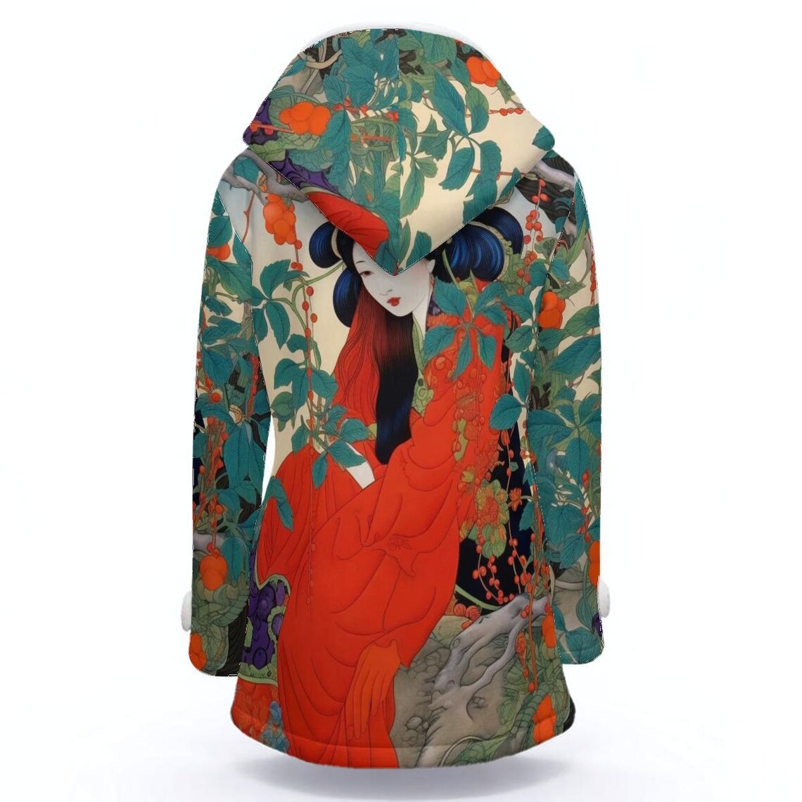 Japanese Oriental Winter Coat for Women, Japanese Inspired Hooded Coat ...