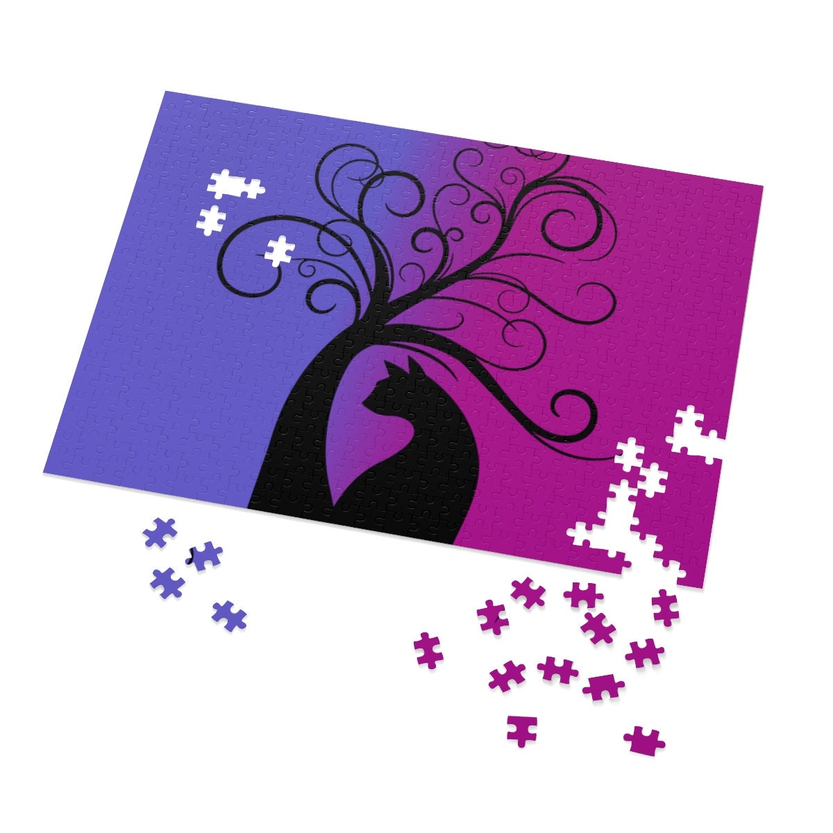 Black Cat Fall Puzzle Black Cat Magical Puzzle black Cat - Etsy