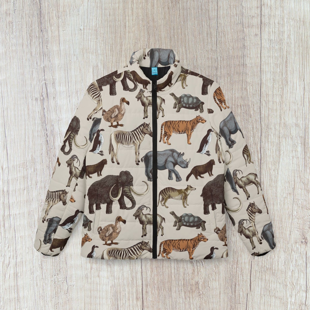 Puffer Jacket, African Animals Womens Winter Coat, Safari Print ...