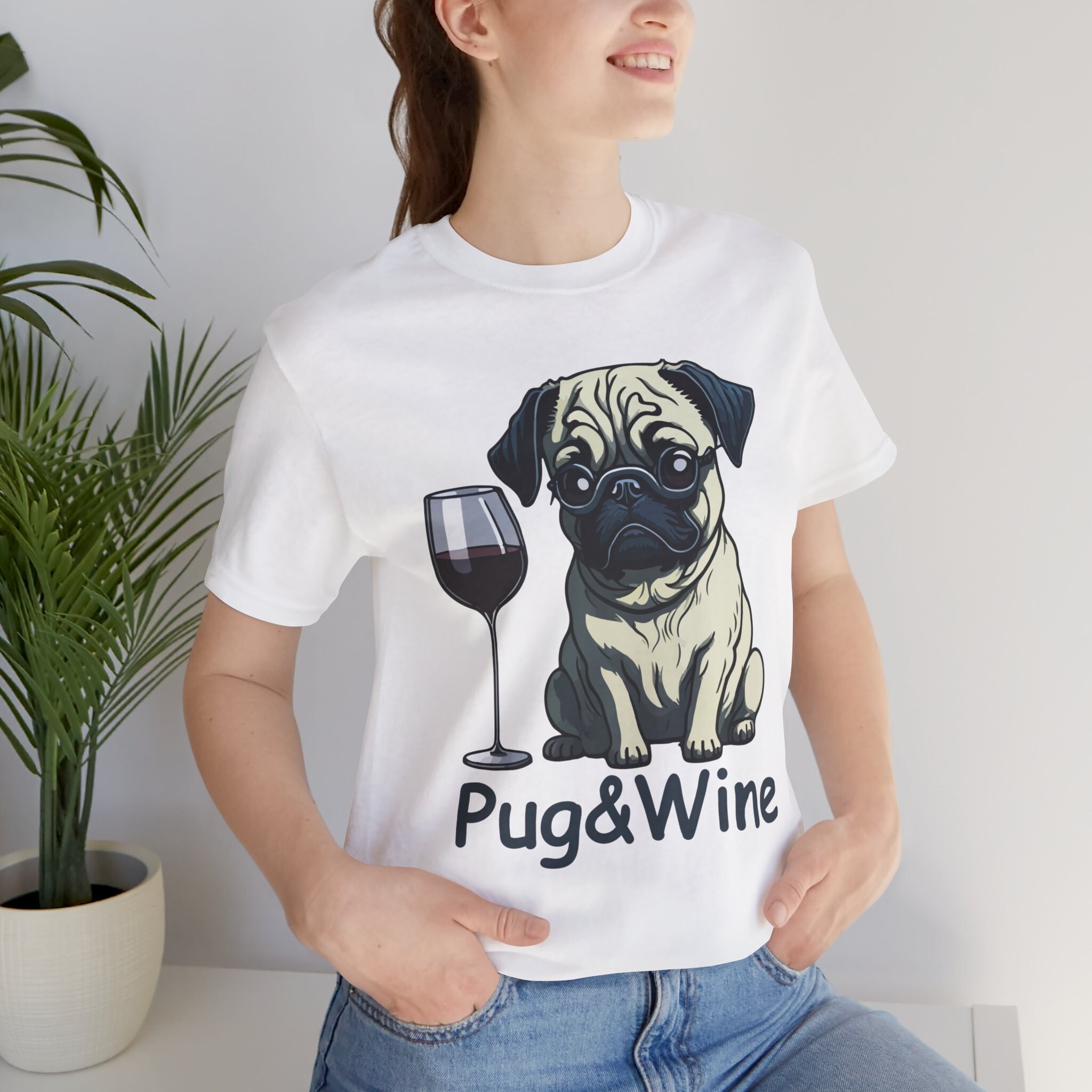 Pug and Wine Shirt, Funny Pug Shirt, Pug Gifts, Funny Mops Shirt ...