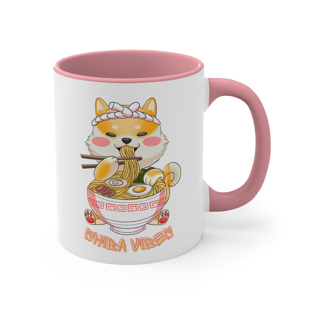 Shiba Inu Vibes Ramen Accent Coffee Mug, 11oz, Funny Shiba Inu Coffee ...