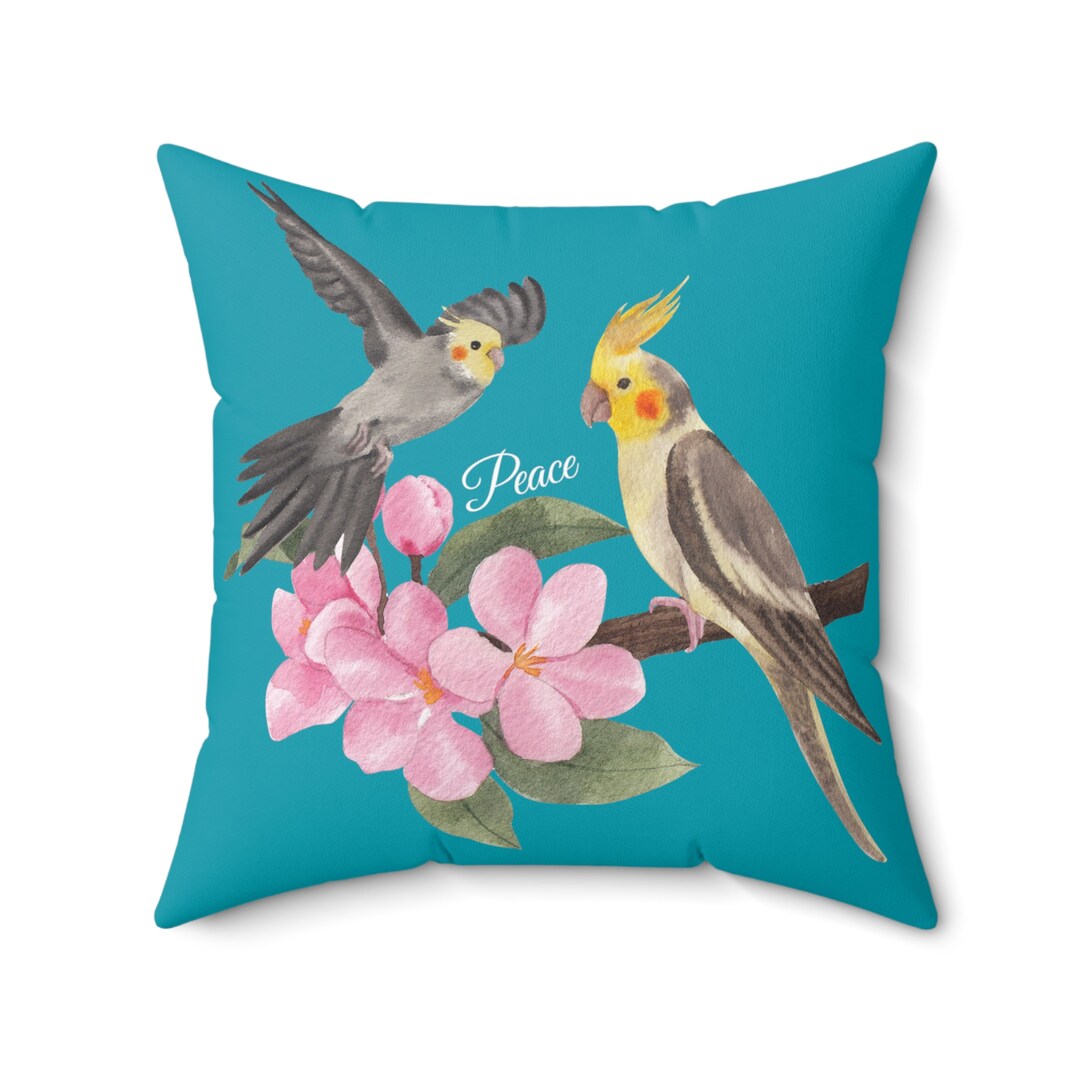 Cute Cockatiel Parrots Pillow, Cockatiel Parrots Pillow, Cozy Cockatiel ...