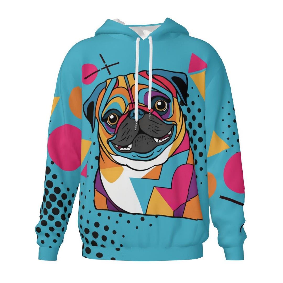 Colorful Pop Art Pug Hoodie | Pug Hoodie With Pockets | Funny Pug Lover ...