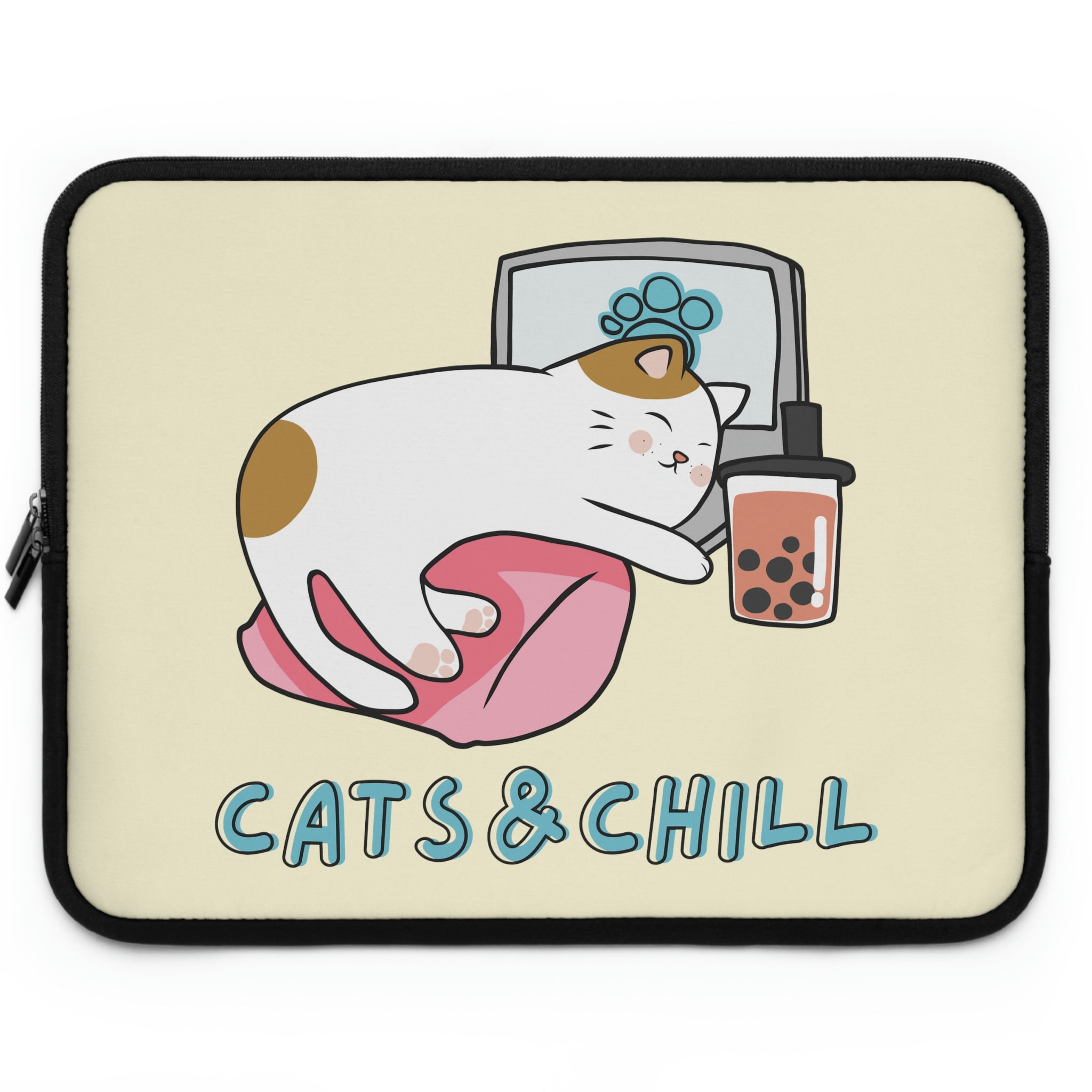 Cats and Chill Laptop Sleeve, Funny Cat Laptop Case, Cat Laptop Sleeve ...