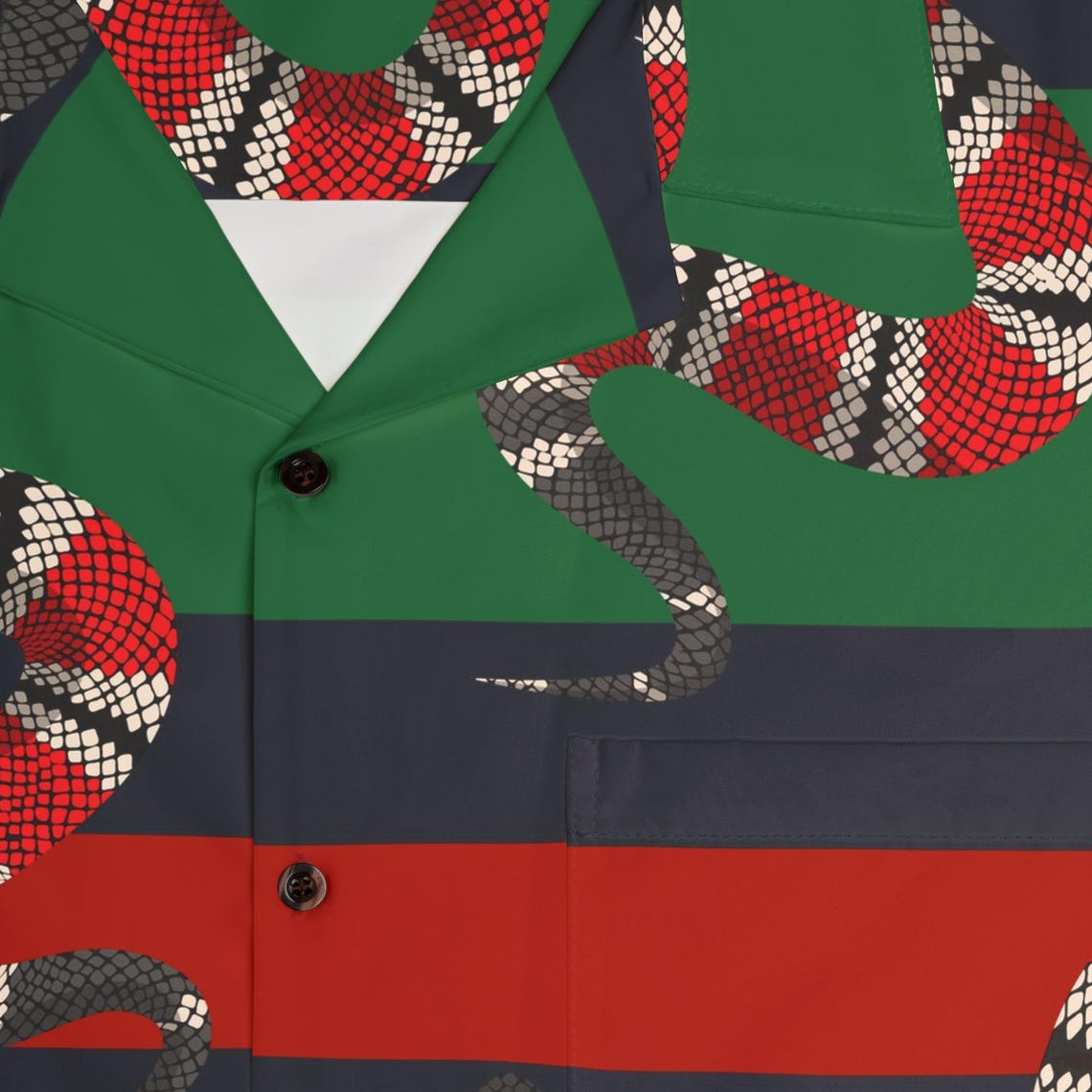 Snake Hawaiian Shirt, Snake Pattern Button-up, Reptile Print Aloha Top ...