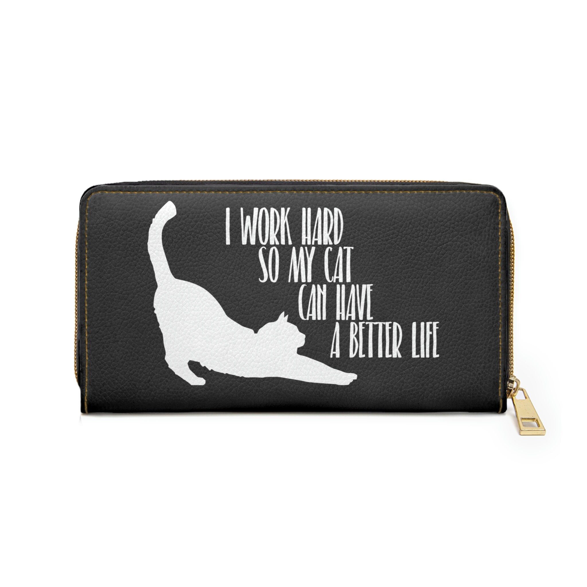 Cat Quote Zipper Wallet Cute Cat Wallet Cool Cat Lover - Etsy