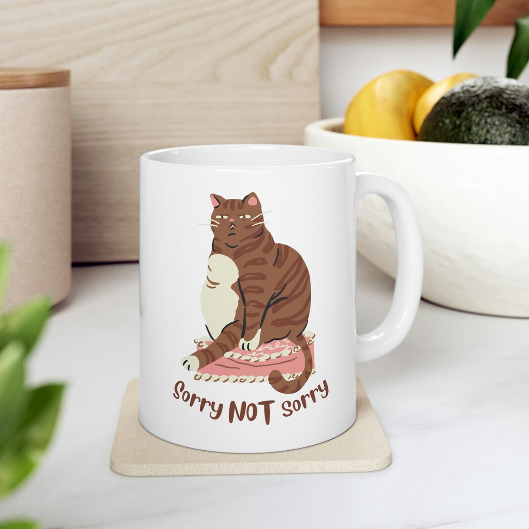Bad Funny Cat Ceramic Mug 11oz, Cat Lover Gift, Crazy Cat Lady Mug, Cat ...