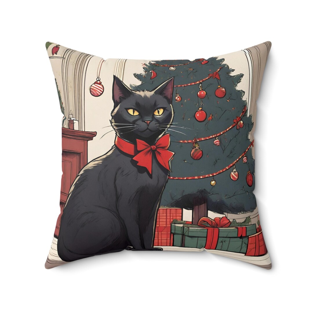 Cat Christmas Pillow