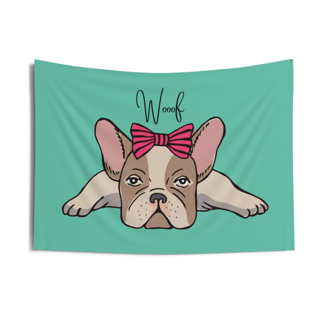 Funny French Bulldog Indoor Wall Tapestries, Cute French Bulldog ...